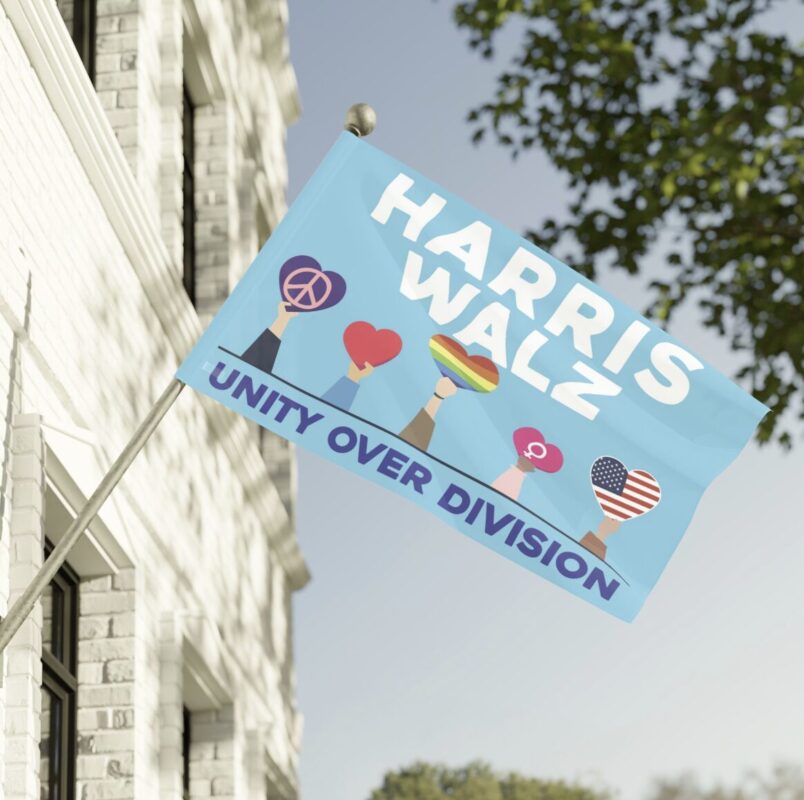 Harris Walz Unity Over Division Flag - Official Harris Walz